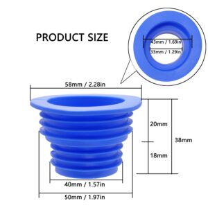 LYMGS Universal Fit Drain Pipe Hose Silicone Plug, Washing Machine Drain Hose Sealing Plug Kitchen Pipe Sewer Seal Ring Laundry Room Bathroom Bathtub, Black White Blue 3 Pack