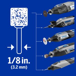 Dremel 735-01 Glass Etching Rotary Tool Accessories Kit - 8 Piece Set - Includes Grinding Stones, Polishing Disc, and Diamond Drill Bit, Blue