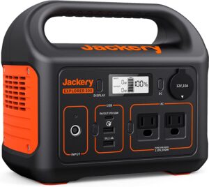 jackery portable power station explorer 300, 293wh backup battery, solar generator (solar panel not included) for rv outdoors camping hunting blackout(renewed)