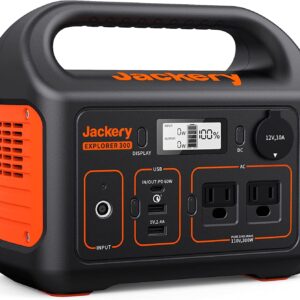 Jackery Portable Power Station Explorer 300, 293Wh Backup Battery, Solar Generator (Solar Panel Not Included) for RV Outdoors Camping Hunting Blackout(Renewed)