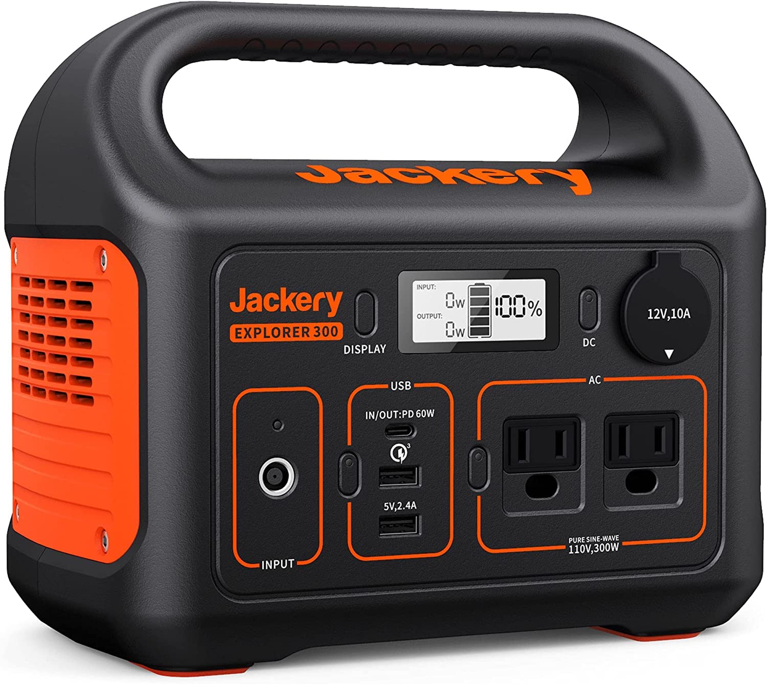 Jackery Portable Power Station Explorer 300, 293Wh Backup Battery, Solar Generator (Solar Panel Not Included) for RV Outdoors Camping Hunting Blackout(Renewed)