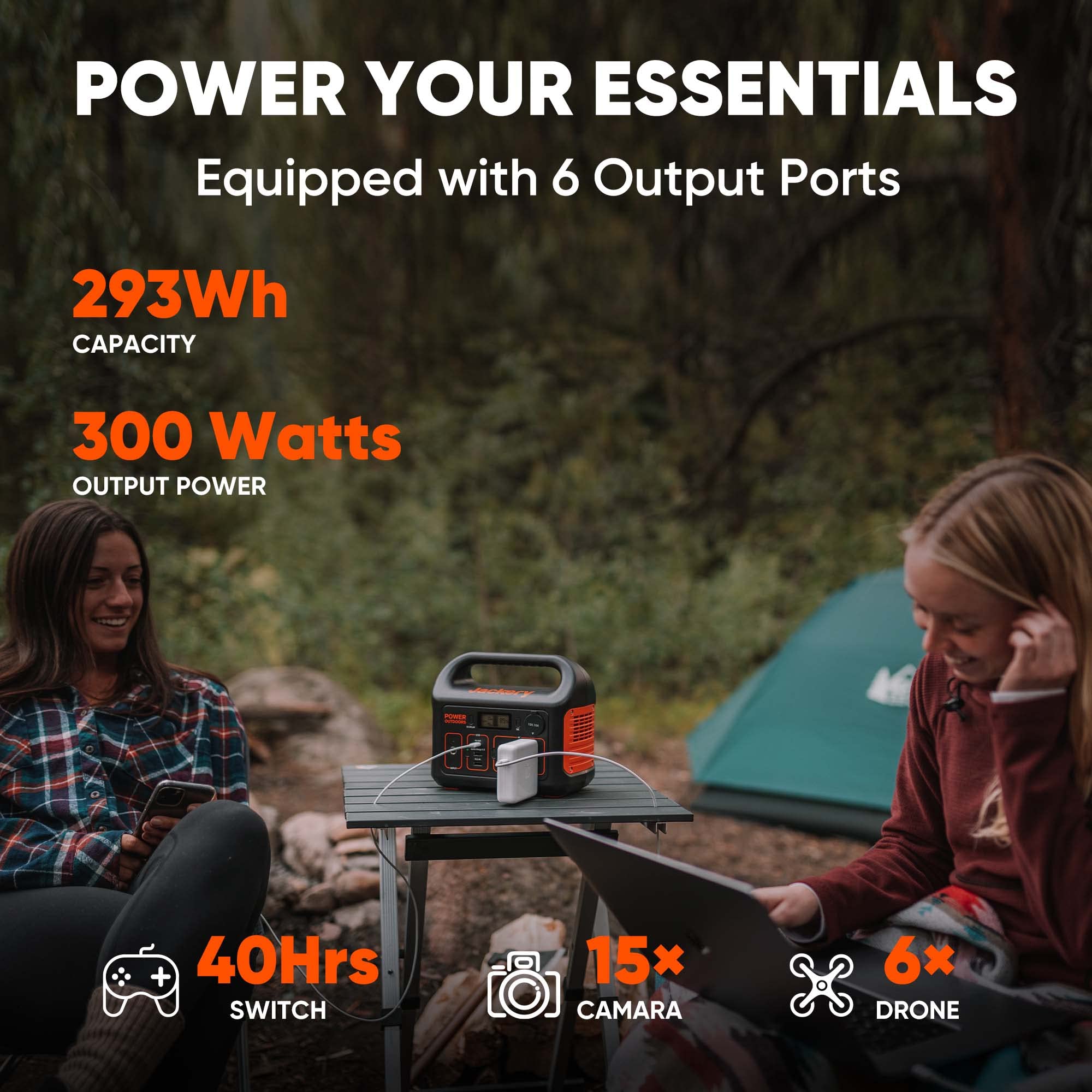 Jackery Portable Power Station Explorer 300, 293Wh Backup Battery, Solar Generator (Solar Panel Not Included) for RV Outdoors Camping Hunting Blackout(Renewed)