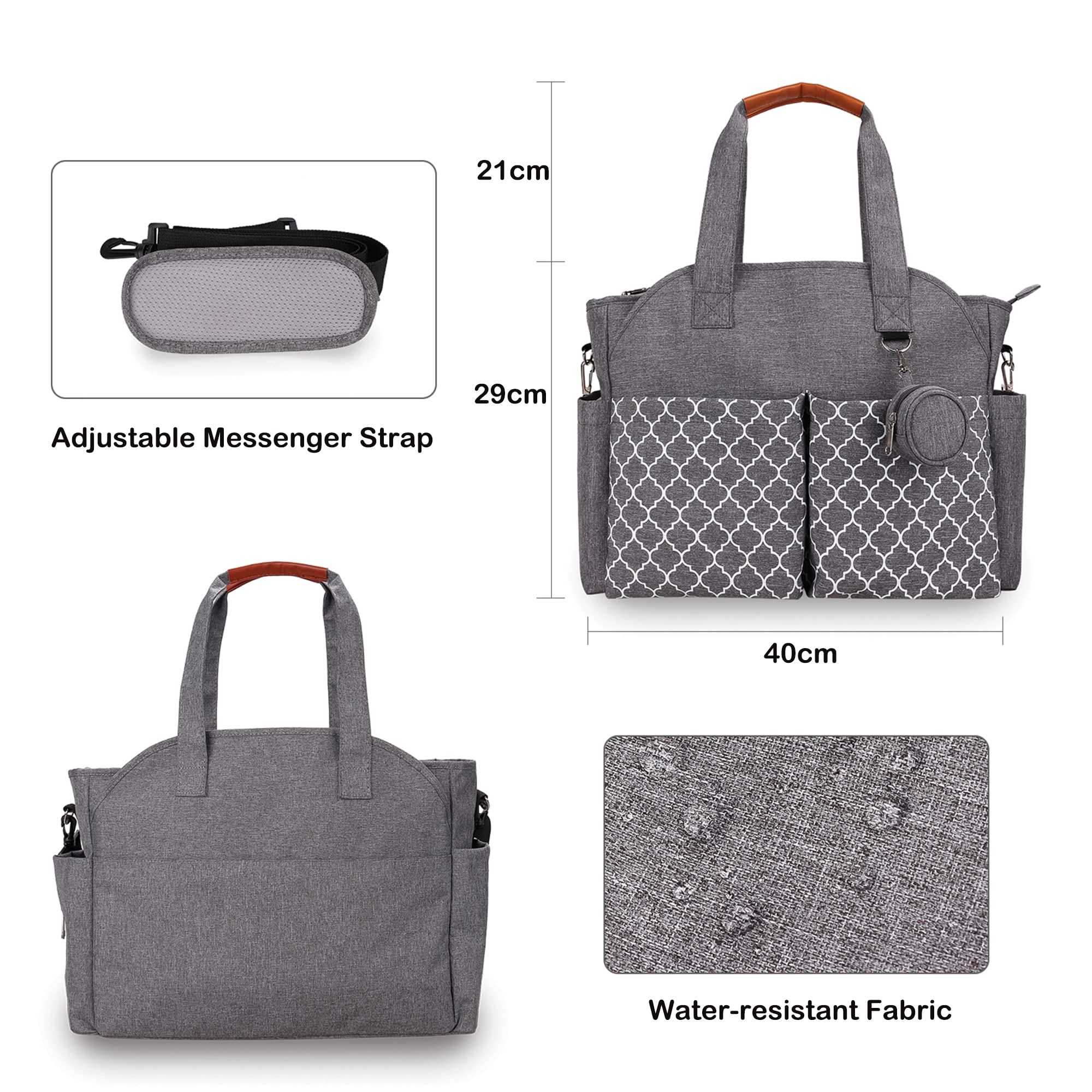 Korolev Nurse Bag for Work, Nurse Tote Bag, Nursing Bag with Multiple Pockets for Nurse and Working Women, Gray