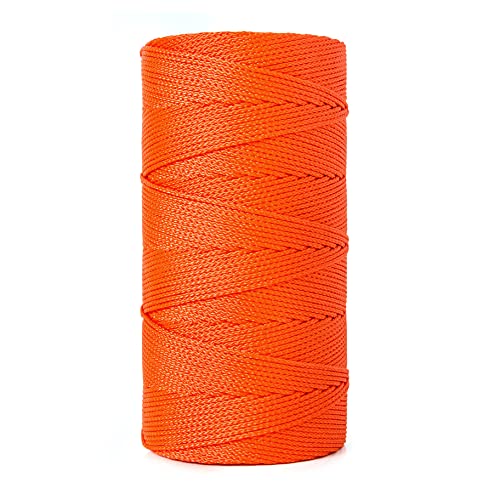 HONGDA Mason Line, 1000 Feet #18 Braided Nylon Mason line String Perfect for Masonry Jobs and for The Layout of General Construction, Gardening, DIY Project, Fluorescent Orange