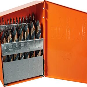 KnKut 29 Piece Mechanics Length Step Point Drill Bit Set 1/16"-1/2" by 64ths