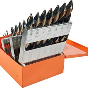 KnKut 29 Piece Mechanics Length Step Point Drill Bit Set 1/16"-1/2" by 64ths