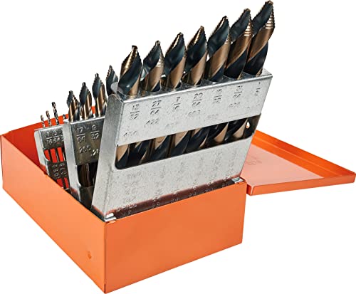 KnKut 29 Piece Mechanics Length Step Point Drill Bit Set 1/16"-1/2" by 64ths