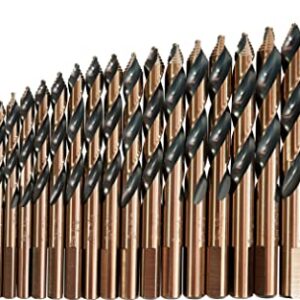 KnKut 29 Piece Mechanics Length Step Point Drill Bit Set 1/16"-1/2" by 64ths