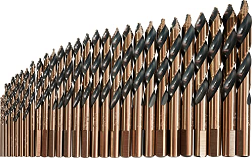 KnKut 29 Piece Mechanics Length Step Point Drill Bit Set 1/16"-1/2" by 64ths