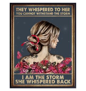 inspirational wall art & decor -large 11x14- they whispered to her you cannot withstand the storm decor - she whispered back i am the storm - boho art - positive quotes - encouragement gifts for women