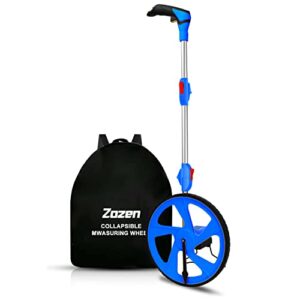 zozen measuring wheel, measure wheel, wheel measuring tool, rolling tape measure wheel - 3-sections collapsible with backpack [up to 10,000ft]| 12’’ diameter wheel - adapt to various roads.