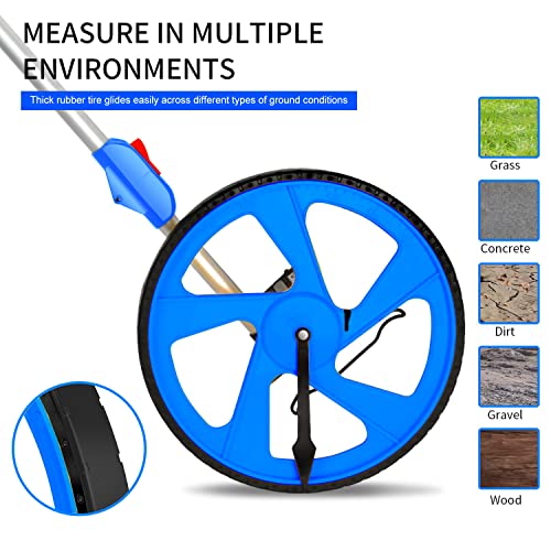 Zozen Measuring Wheel, Measure Wheel, Wheel Measuring Tool, Rolling Tape Measure Wheel - 3-Sections Collapsible with Backpack [Up To 10,000Ft]| 12’’ Diameter Wheel - Adapt to various roads.