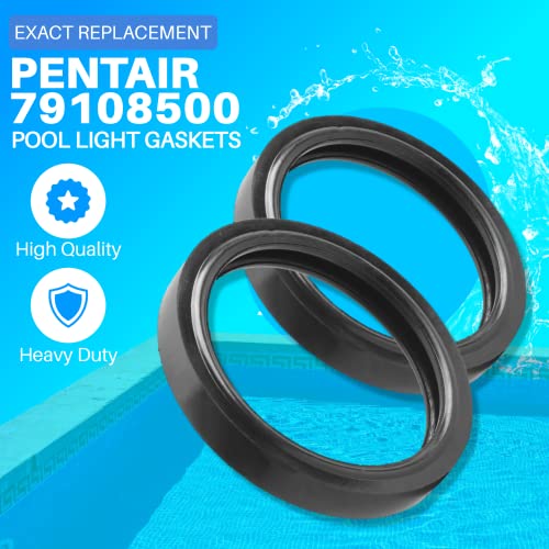 (2-Pack) 79108500 Pool Light Gaskets | For Pentair O-344 - Compatible with AquaLight and SpaBrite Pool and Spa Lights - Watertight Silicone Seal