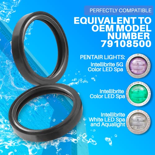 (2-Pack) 79108500 Pool Light Gaskets | For Pentair O-344 - Compatible with AquaLight and SpaBrite Pool and Spa Lights - Watertight Silicone Seal