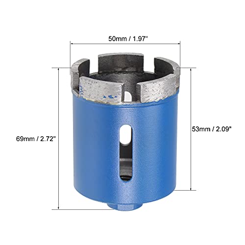 uxcell 50mm Sintered Diamond Core Drill Bits Hole Saws, Dry or Wet Drilling for Brick Concrete Block Masonry Marble, for M10 Angle Grinder