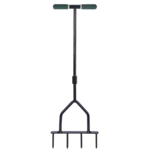 mixxidea multi spike lawn aerator, grass aerator for lawn, manual core aerator hand tool, heavy duty lawn core aerator with 32 inches tall - spike aerator with 4 spike