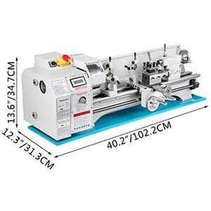 VEVOR Metal Lathe 8.7 x 29.5 Inch/220 x 750MM Mini Metal Lathe 1.1KW Infinitely Variable Speed Mini Lathe Machine LED Screen for Counter Face Turning Driling