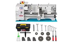 VEVOR Metal Lathe 8.7 x 29.5 Inch/220 x 750MM Mini Metal Lathe 1.1KW Infinitely Variable Speed Mini Lathe Machine LED Screen for Counter Face Turning Driling