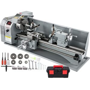 vevor metal lathe 8.7 x 29.5 inch/220 x 750mm mini metal lathe 1.1kw infinitely variable speed mini lathe machine led screen for counter face turning driling