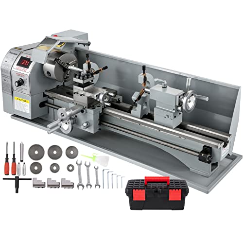 VEVOR Metal Lathe 8.7 x 29.5 Inch/220 x 750MM Mini Metal Lathe 1.1KW Infinitely Variable Speed Mini Lathe Machine LED Screen for Counter Face Turning Driling