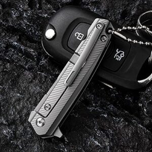 OLITANS AL-T011 Folding Scalpel CNC Titanium Handle Mini Folding Knife #24 Replaceable Blades Pocket Knife Box Open Tools