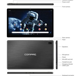 COMPAQ 11.6" 2 in 1 Android 11 Tablet 64GB Storage, 4GB RAM (Brushed Onyx)