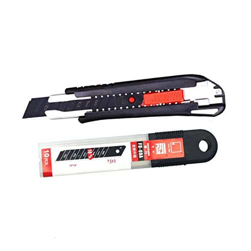 Retractable Utility Knife with 11 Breakable Blades, Sturdy and Practical Simple Structure snap off utility knife boxcutter 18mm knife. (utility knife)