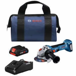 bosch gws18v-8b15 18v brushless 4-1/2 in. angle grinder kit with (1) core18v® 4 ah advanced power battery, black