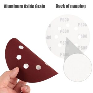 100PCS 5 Inch Sanding Discs 40 60 80 100 120 Rough Sanding Discs Loop 8 Holes Mount by Hook and Loop Sandpaper Orbital Sander(SD001)