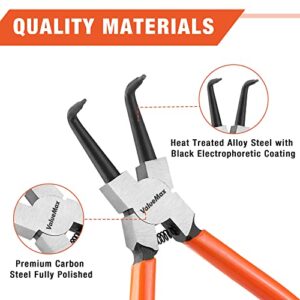 ValueMax 4 PCS Snap Ring Pliers Heavy Duty Set, Circlip Pliers Kit with Straight Bent Jaw Precision Spring Loaded Pliers, 7 Inch Internal/External C Clip Pliers with Storage Pouch