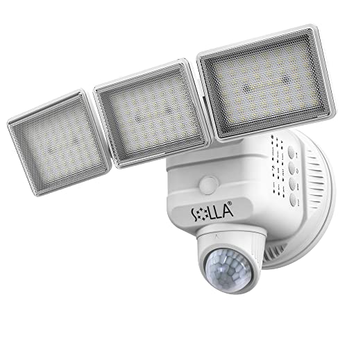 SOLLA 5000LM LED Security Lights, Motion Sensor Light Outdoor, IP65 Waterproof, Dimmable for Yard, Patio, Porch, White