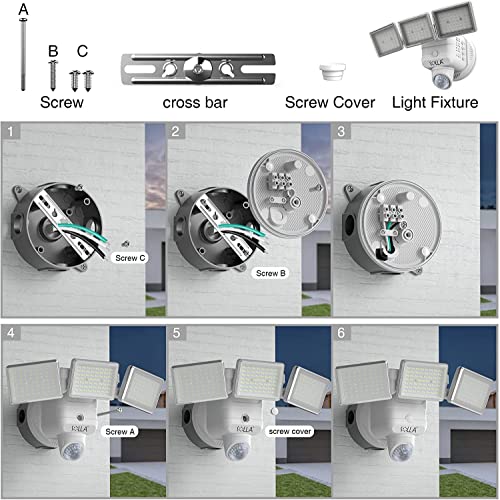 SOLLA 5000LM LED Security Lights, Motion Sensor Light Outdoor, IP65 Waterproof, Dimmable for Yard, Patio, Porch, White