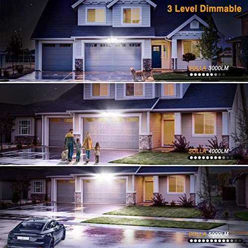 SOLLA 5000LM LED Security Lights, Motion Sensor Light Outdoor, IP65 Waterproof, Dimmable for Yard, Patio, Porch, White