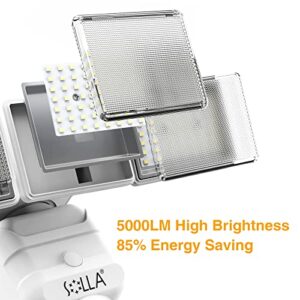 SOLLA 5000LM LED Security Lights, Motion Sensor Light Outdoor, IP65 Waterproof, Dimmable for Yard, Patio, Porch, White