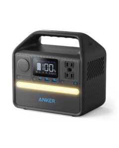 anker 521 portable power station upgraded with lifepo4 battery, 256wh 6-port powerhouse, 300w (peak 600w) solar generator (solar panel optional), 2 ac outlets, 60w usb-c pd output, outdoor generator