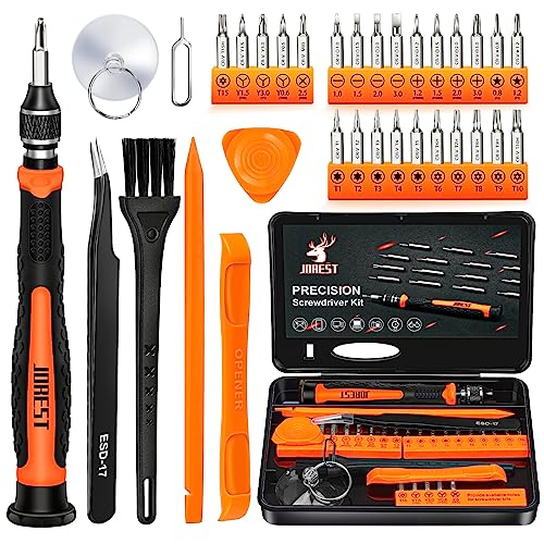 JOREST 33Pcs Precision Screwdriver Set, Tool Kit with Security Torx T5 T6 T8 T9, Triwing Y00, Star P5, etc, Repair for Ring Doorbell, Laptop, Switch, PS4, Xbox, Macbook, iPhone, Watch, Glasses, etc