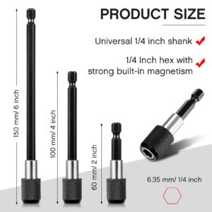 12 Pieces Drill Bit Extender Drill Bit Extension, Bit Holder For Impact Driver, Extension Bits for Drill Quick Release Extension, Socket Screwdriver Bit Holder Magnetic Extension Adapter Set