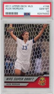 graded 2011 upper deck ud mls alex morgan #198 rookie rc soccer card psa 10 gem mint