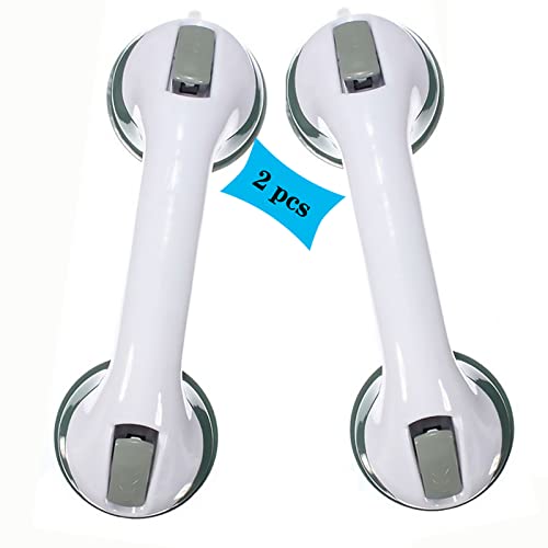 Aladding Shower Handle -12 inch Bathroom Rod, Handles Suction, Grab bar,Over-Blue Lock Safety Suction Cup, Elderly Handle, Auxiliary Supplies（2pcs）, hk-7