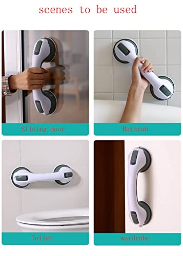 Aladding Shower Handle -12 inch Bathroom Rod, Handles Suction, Grab bar,Over-Blue Lock Safety Suction Cup, Elderly Handle, Auxiliary Supplies（2pcs）, hk-7