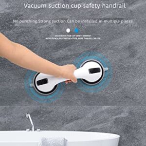 Aladding Shower Handle -12 inch Bathroom Rod, Handles Suction, Grab bar,Over-Blue Lock Safety Suction Cup, Elderly Handle, Auxiliary Supplies（2pcs）, hk-7