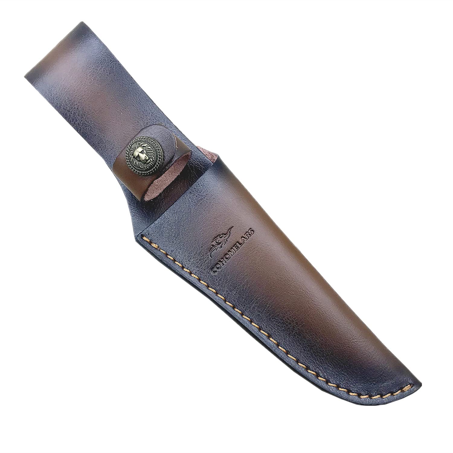 COHOMELARS Straight Knife Sheath Fits up to 6.5'' Blade,Hunting Fixed Blade Leather Knife Holster Brown