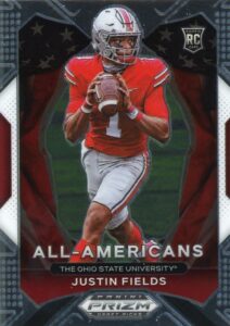 2021 panini prizm draft picks #192 justin fields all american ohio state buckeyes rc rookie football trading card