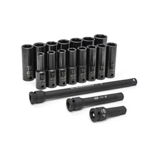 gearwrench 18 piece 1/2" drive deep metric impact socket set - 89096