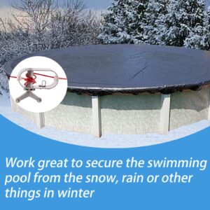 Pool Cover 100’ Cable & Winch - Pool Cover Cable and Ratchet for Securing Above Ground Swimming Pool Covers