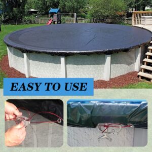 Pool Cover 100’ Cable & Winch - Pool Cover Cable and Ratchet for Securing Above Ground Swimming Pool Covers