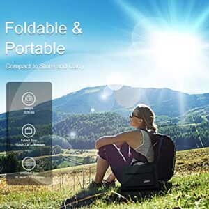 30W Portable Solar Panel, Folding Camping Solar Panel Mobile Charger, DC 12V, USB 2.0 5V, USB3.0 9V Compatible with Solar Generators Power Stations for Camping, Cell Phone, Tablet, RV, Hiking (Black)