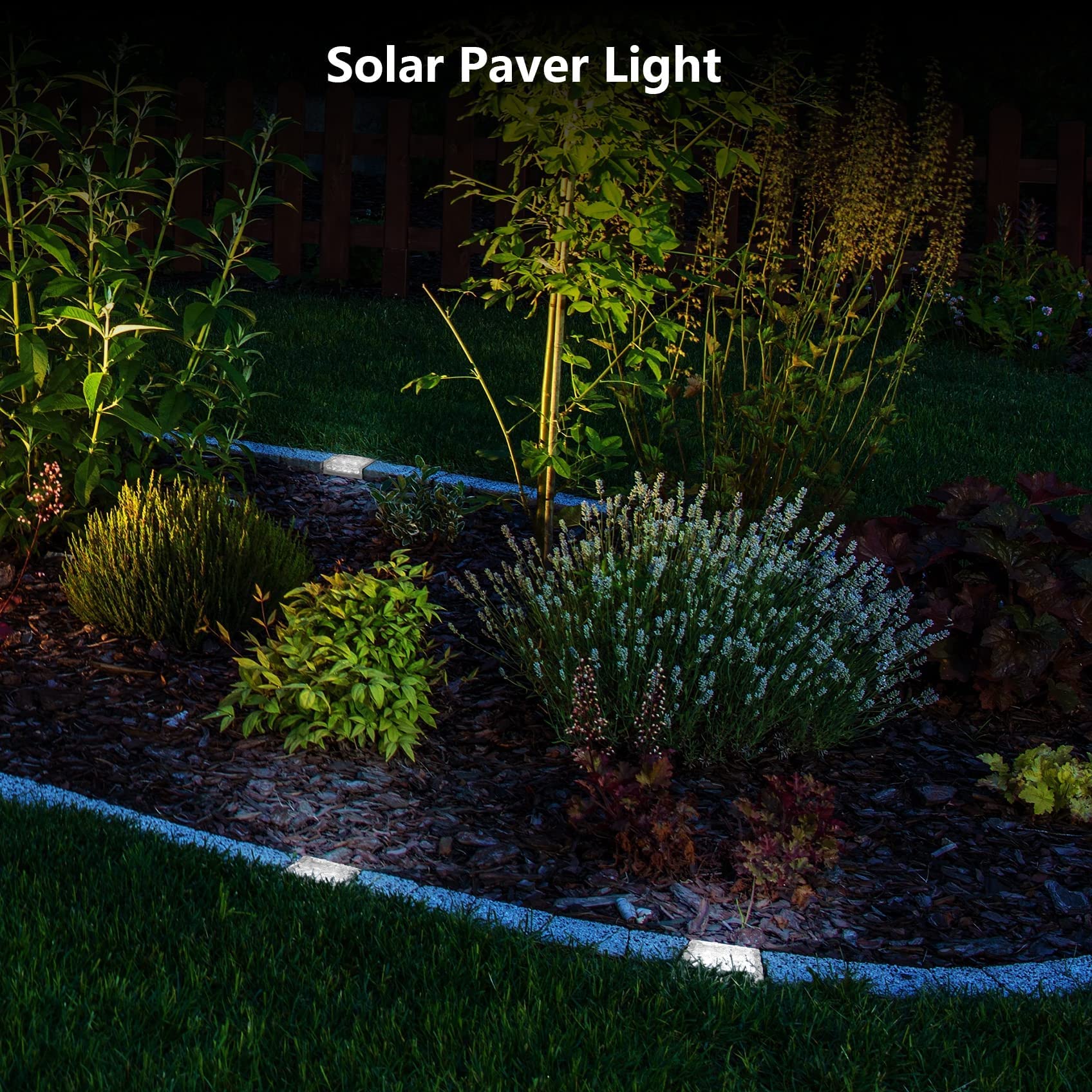 Solar Lights Outdoor Waterproof LED Rock Lights Brick Lights Pavers Lights Landscaping Lights for Garden, Patio, Pathway, Yard Decor 4x4 Size (White 4Pack)