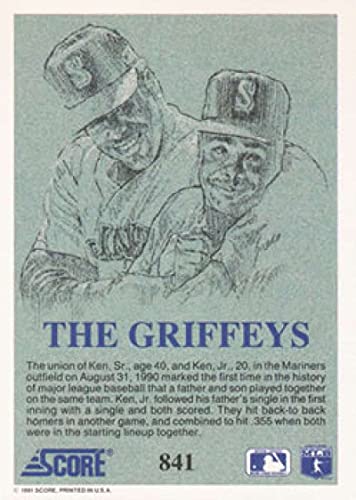 1991 Score #841 Ken Griffey Jr./Ken Griffey Sr. NM-MT Seattle Mariners Baseball