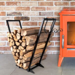 Qiang Ni Firewood Rack Indoor丨 Heavy Duty Firewood Rack Log Holder Rack Indoor Outdoor for Fireplace Wood Storage with Kindling Rack,33Inch